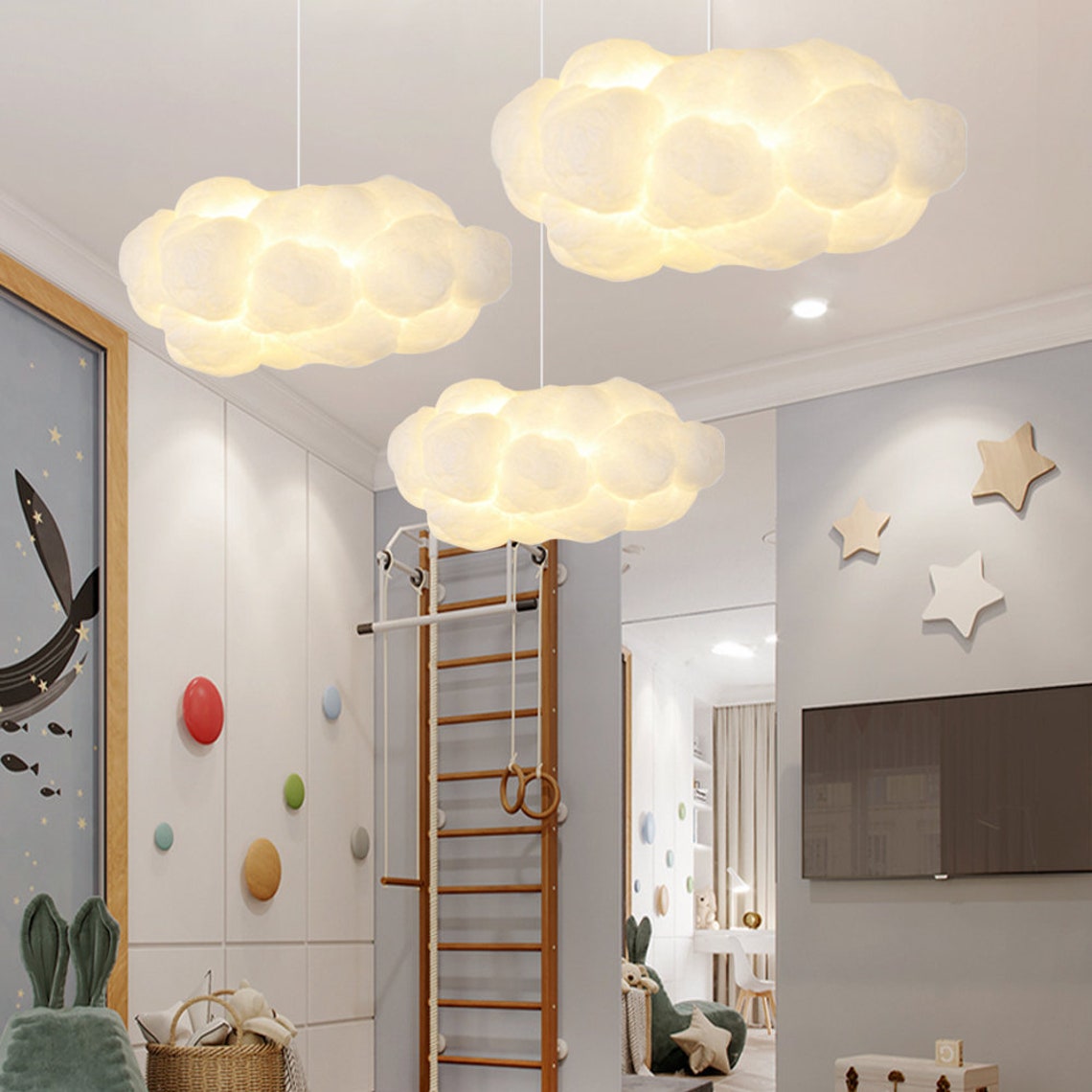 Creative Cloud Pendant Lighthanging Lighting Fixturecloud - Etsy