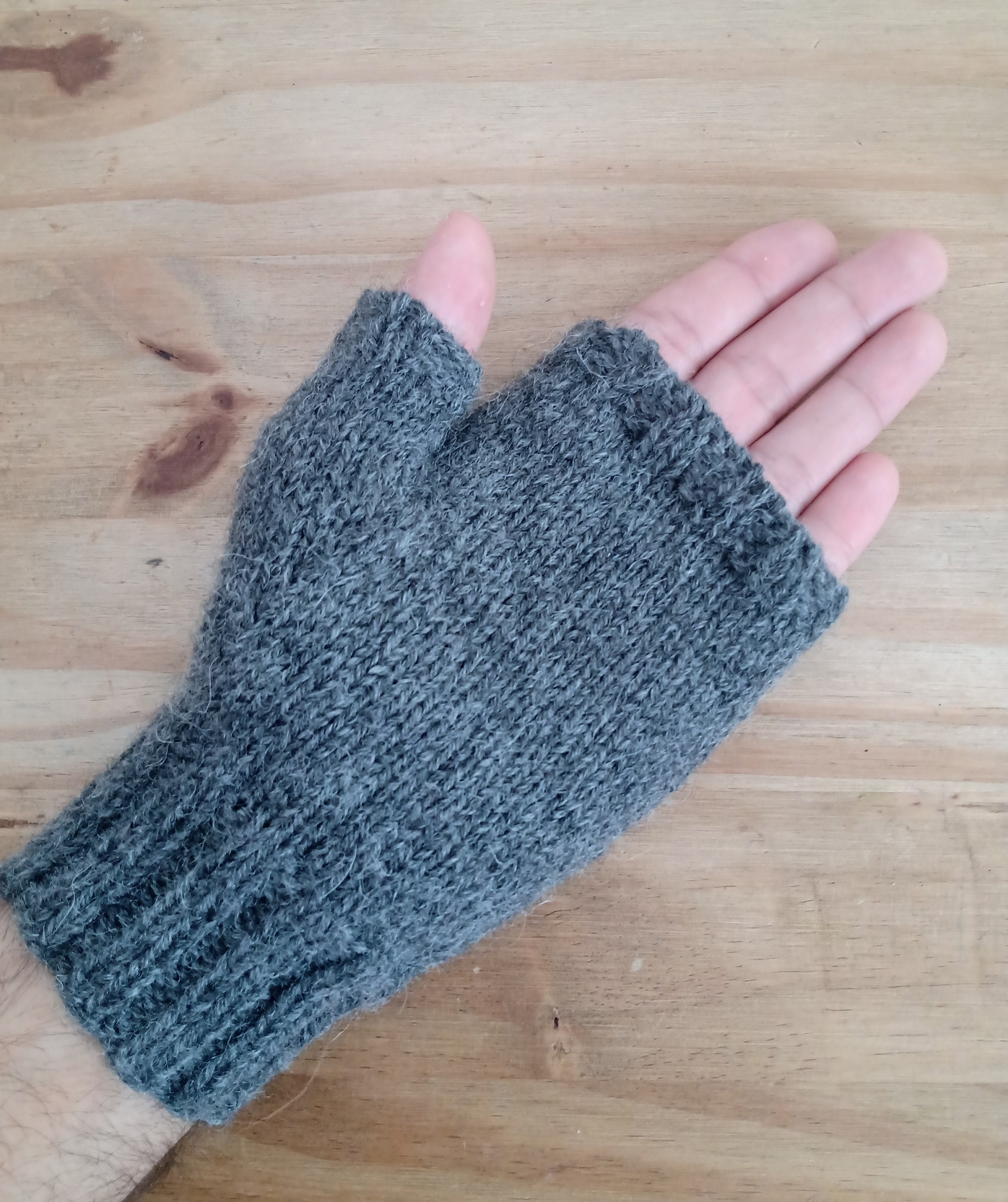 Wool & Alpaca Fingerless Mittens Unisex - Etsy New Zealand