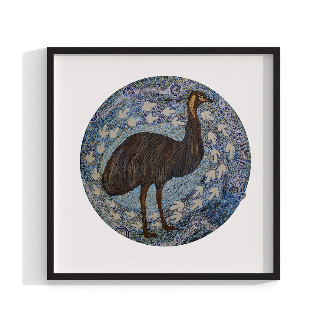 Emu Bird Framed Print, Aboriginal Art, Australian Decor - Etsy