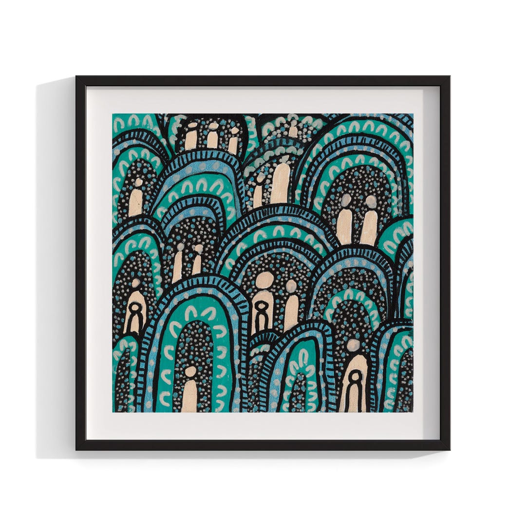 Aboriginal Framed Print, Indigenous Australian Art, Square Decor - Etsy