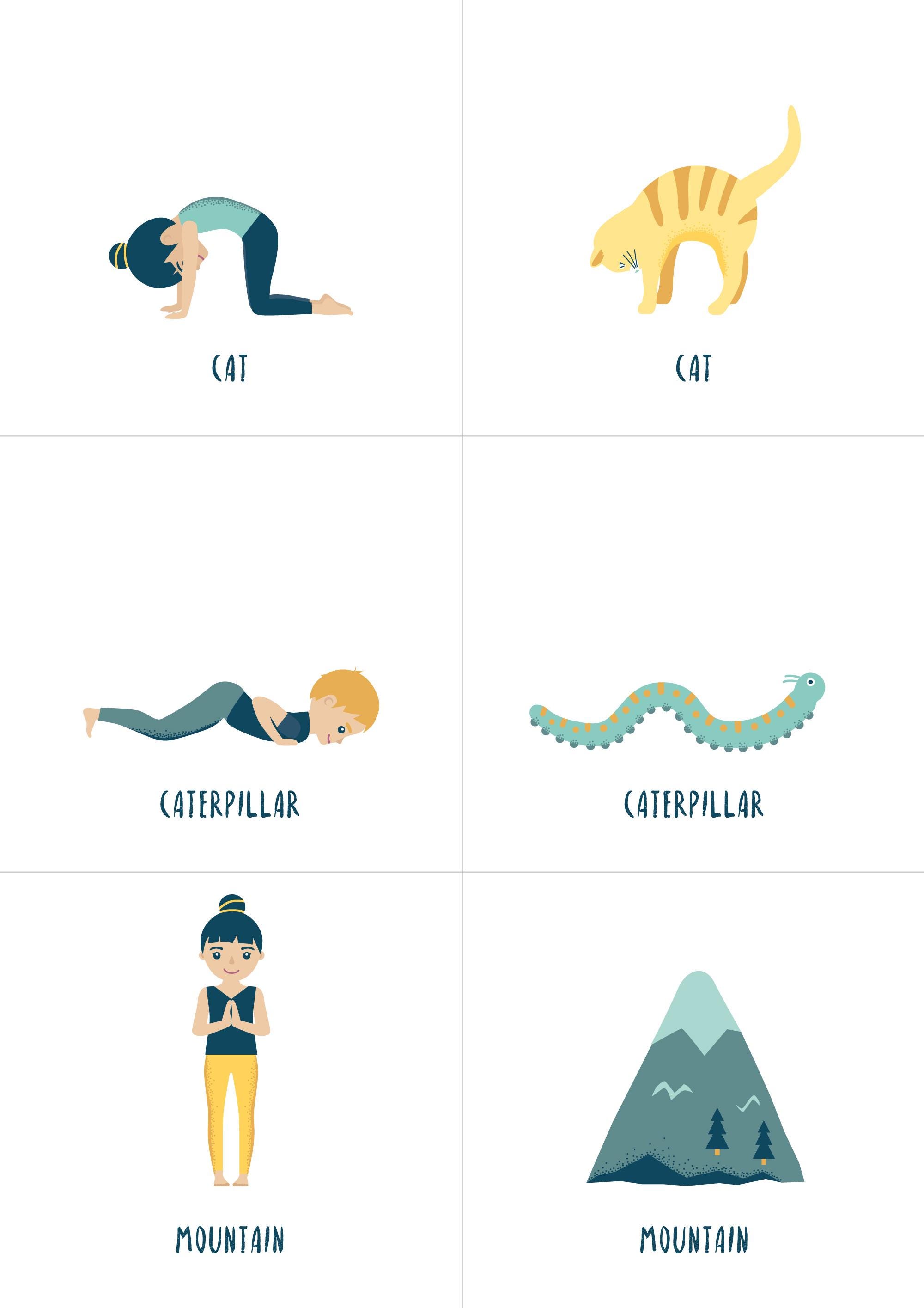 Printable Kids Yoga Memory / English Version / Yoga Game / Yoga Cards ...