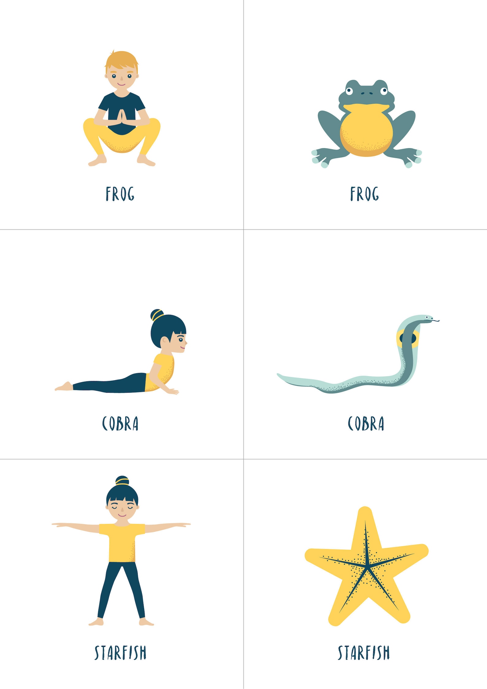Printable Kids Yoga Memory / English version / Yoga Game / Yoga Cards ...