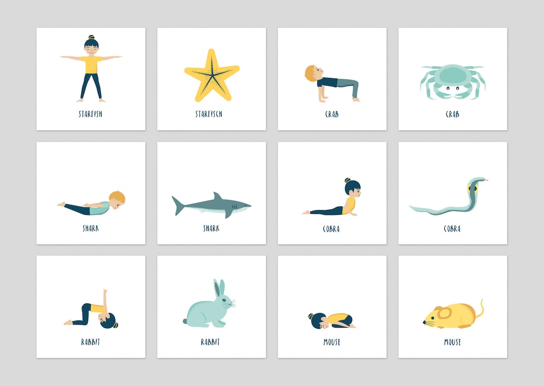 Printable Kids Yoga Memory / English Version / Yoga Game / Yoga Cards ...