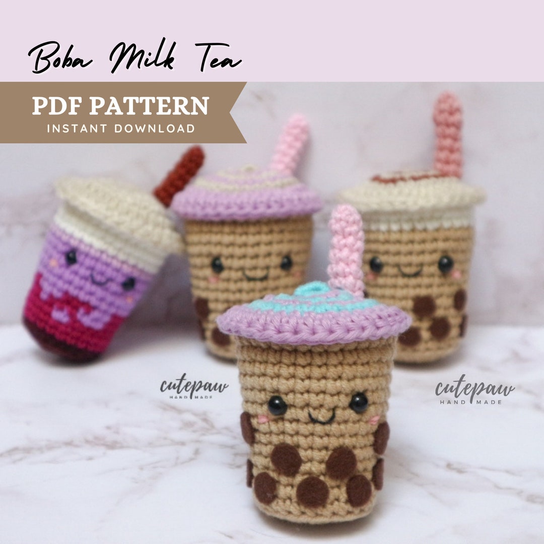 Boba Milk Tea Amigurumi CROCHET PATTERN for Beginner | Bagcharm | Easy ...