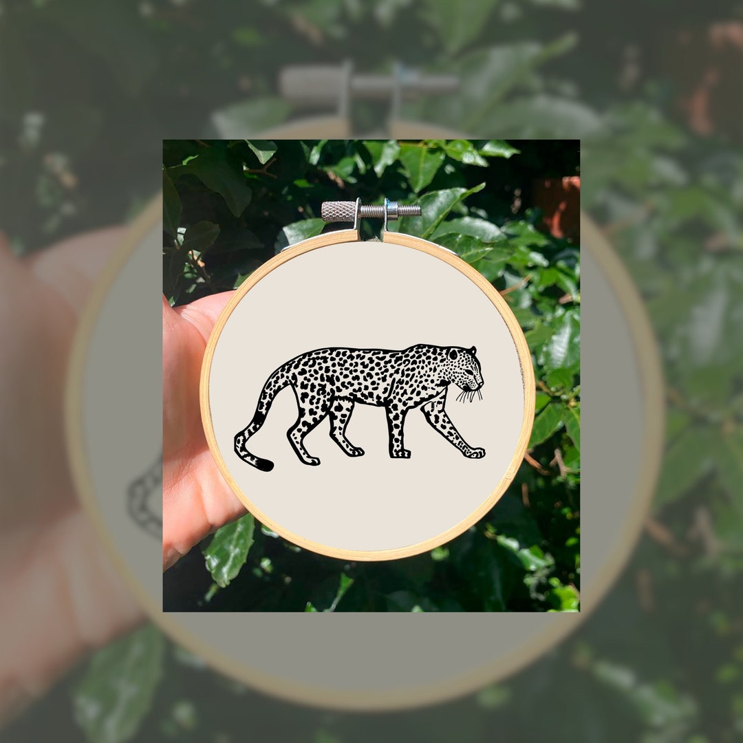 Leopard Embroidery Pattern PDF - Etsy