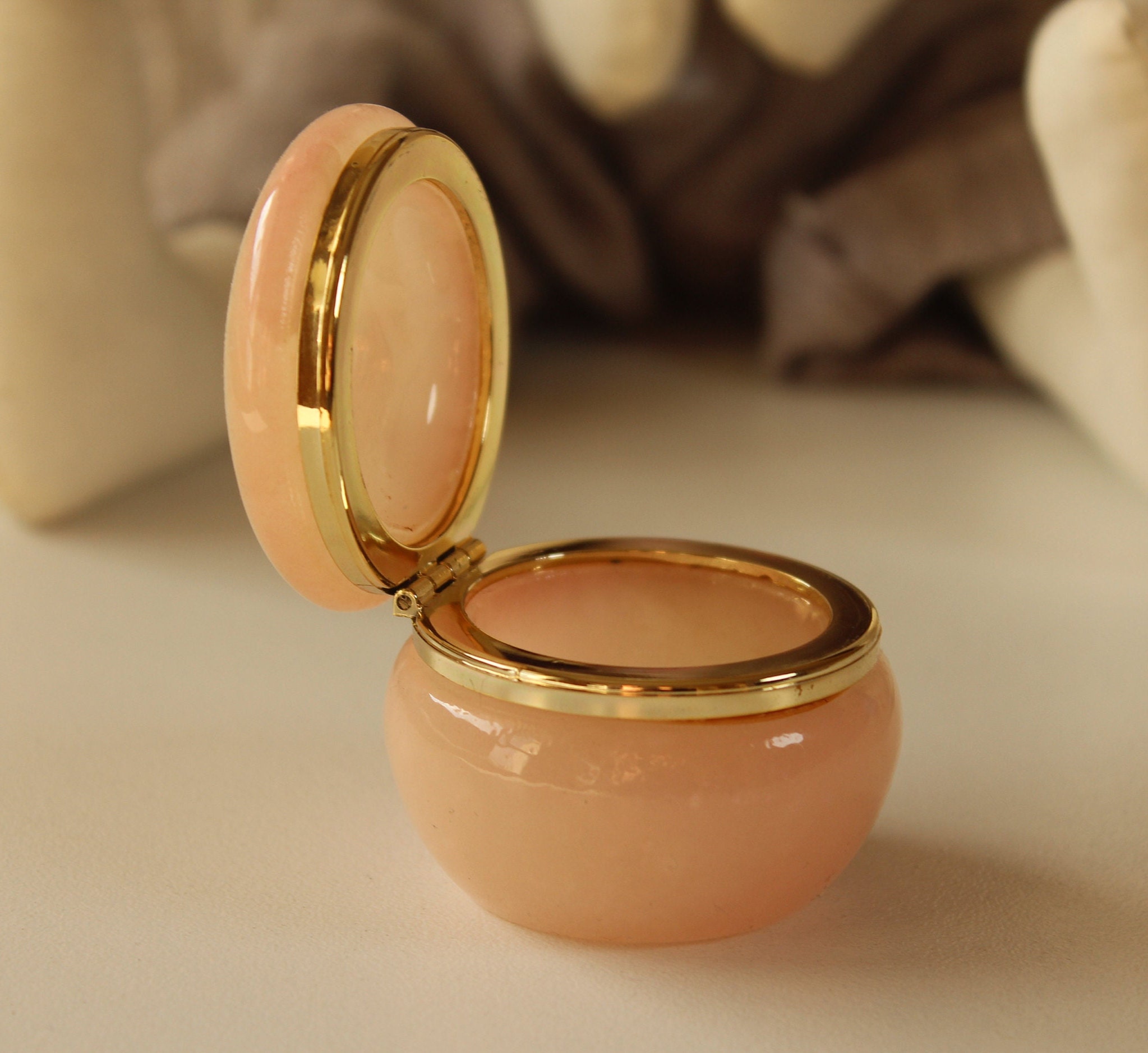 Alabaster Box Vintage Alabaster Box Home Decor Natural | Etsy