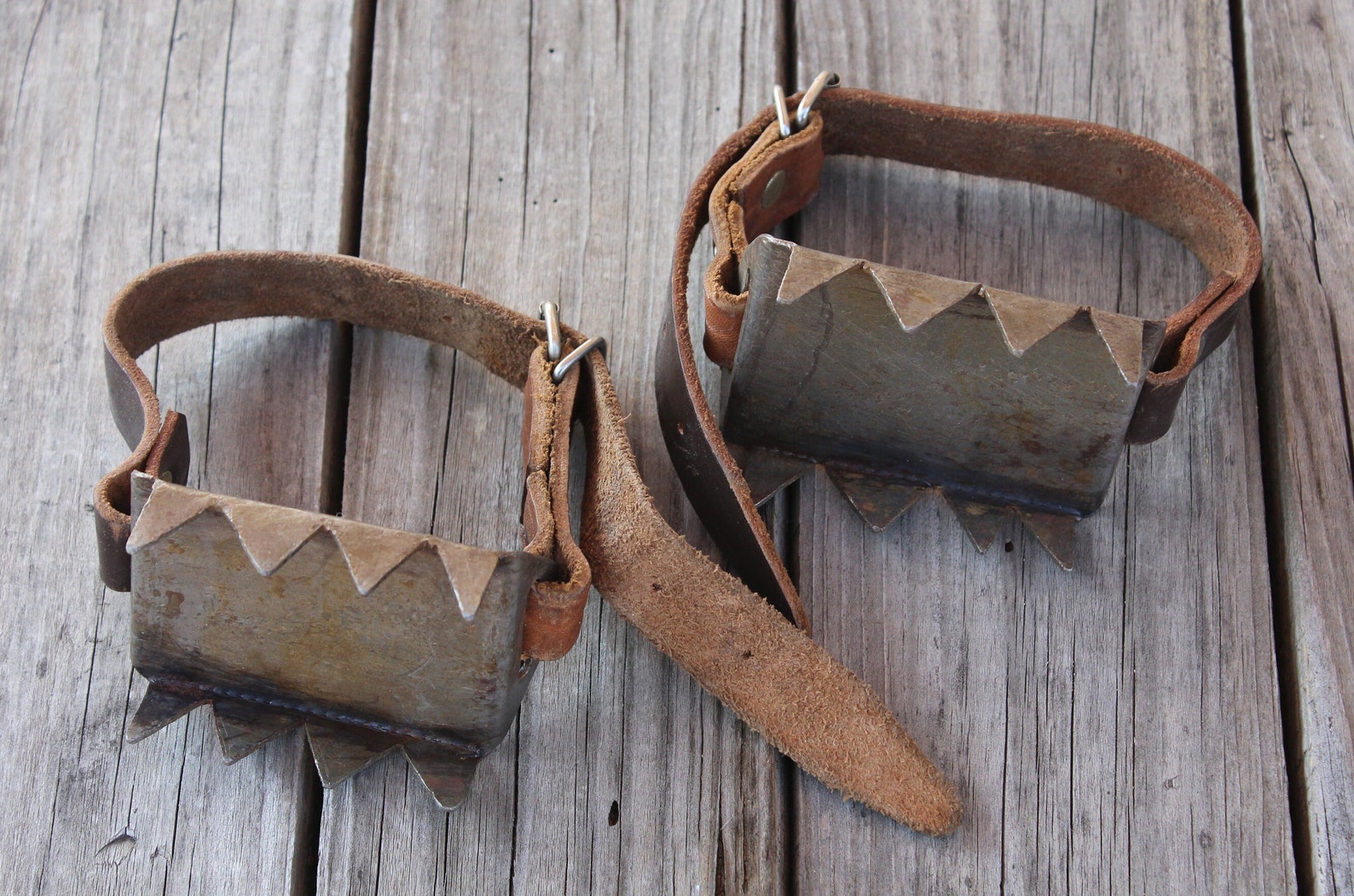 Vintage Ice Spikes, Retro Metal and Leather Winter Shoe Accessories - Etsy