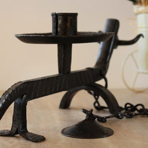 Antique Forged Candlestick, Hand-forged Candle Holder, Old Metal ...