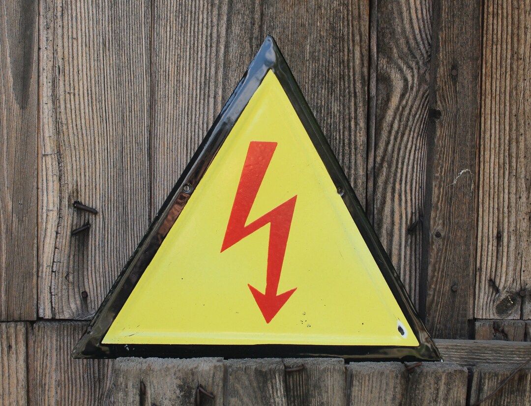 Vintage Enamel "high Voltage" Sign, Industrial Decor - Etsy