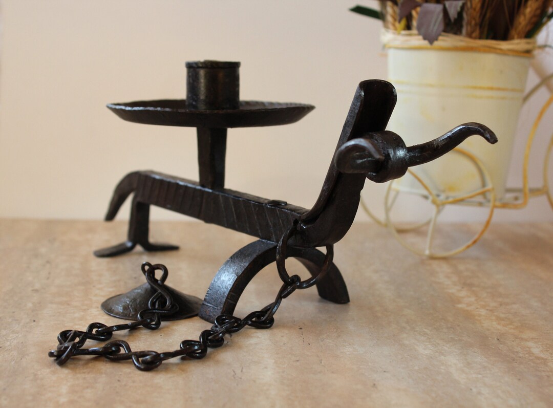 Antique Forged Candlestick, Hand-forged Candle Holder, Old Metal ...