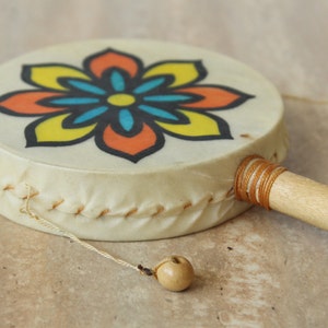 Small Drum, Vintage Leather Drum, Children's Musical Instrument, Folk ...