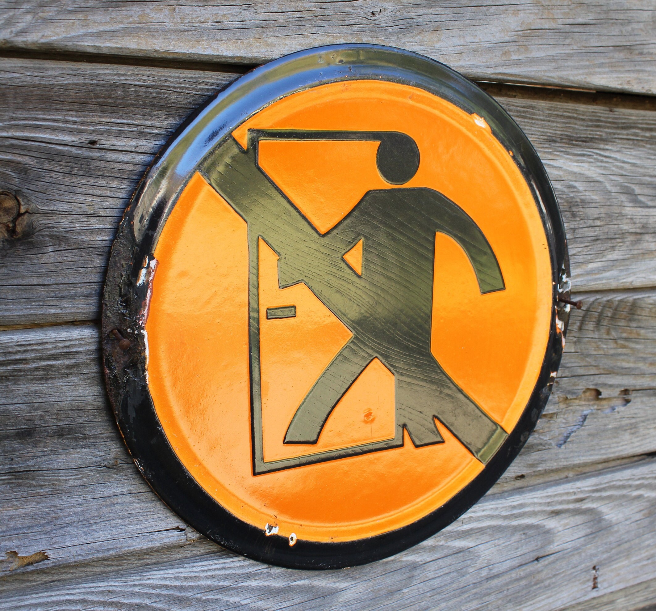 Vintage Enameled "don't Entry" Sign, Industrial Wall Decor - Etsy