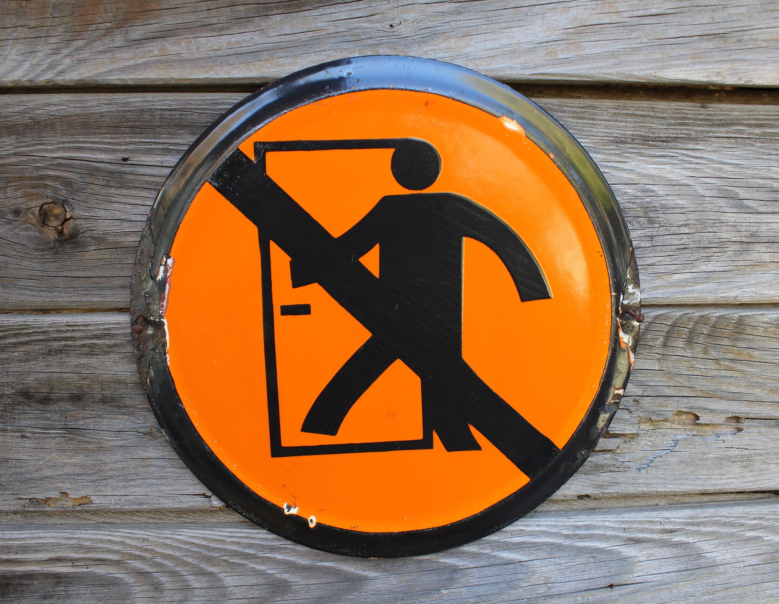 Vintage Enameled "don't Entry" Sign, Industrial Wall Decor - Etsy