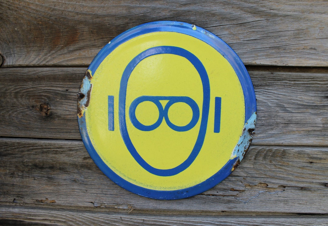 Мetal Enameled Sign, Vintage Industrial Sign, Sign "use Safety Glasses ...