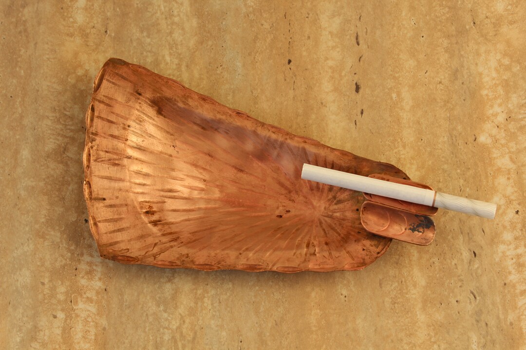 Vintage Copper Ashtray, Vintage Ashtray, Ashtray From Copper Sheet ...