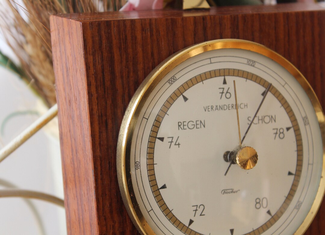 Thermometer and Barometer, Vintage Weather Station, Weather Instrument ...