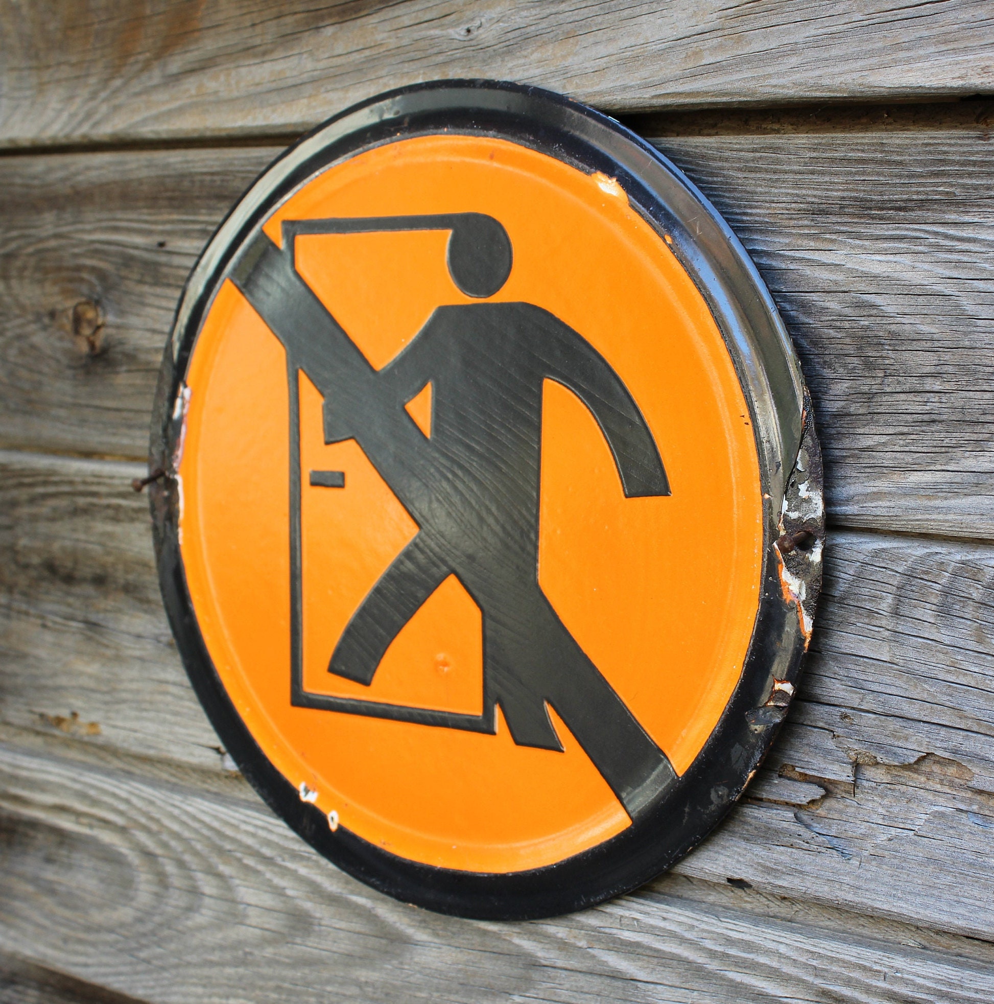 Vintage Enameled "don't Entry" Sign, Industrial Wall Decor - Etsy