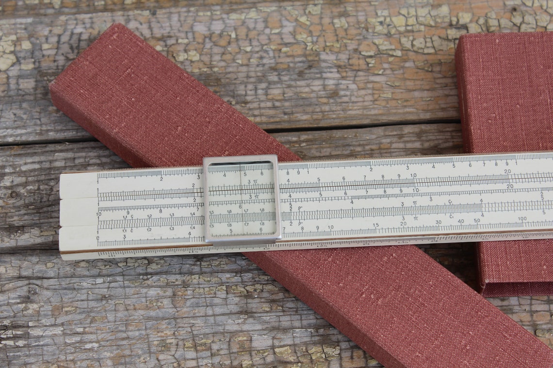 Wooden Engineering Tool Vintage Logarithmic Ruler | Etsy