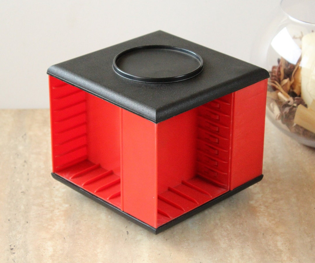 Vintage Plastic Audio Cassette Holder, Retro Swivel Cassette Holder ...