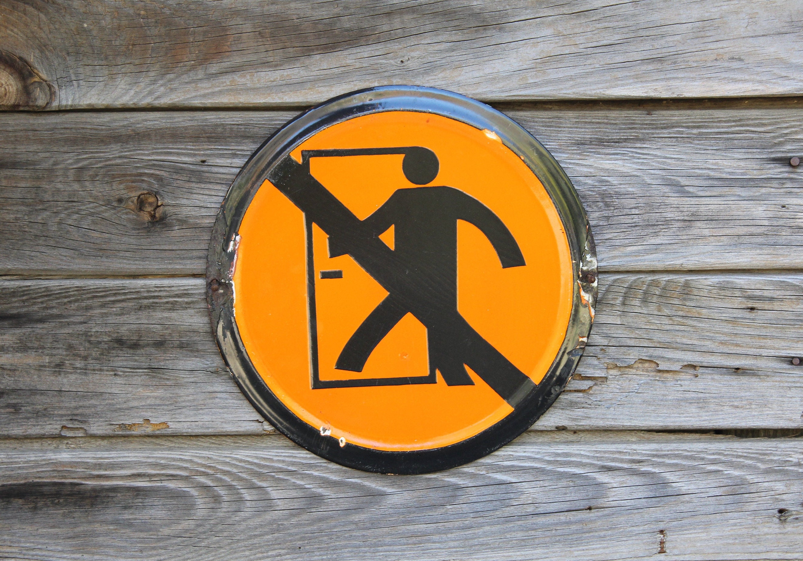 Vintage Enameled "don't Entry" Sign, Industrial Wall Decor - Etsy