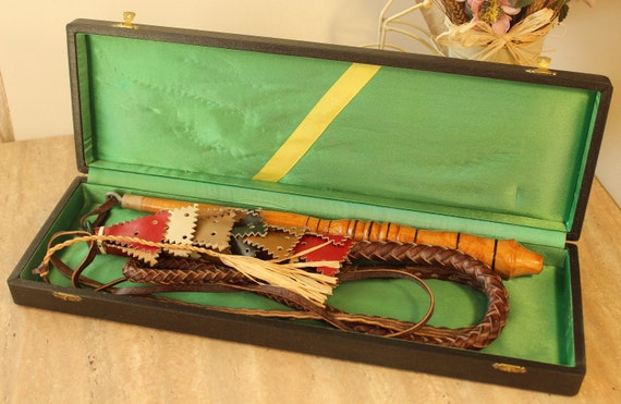 Leather Whip Vintage Leather Whip Whip in Box Never Used - Etsy