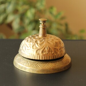 Vintage Bell, Brass Service Bell, Vintage Hotel Bell, Reception Bell ...