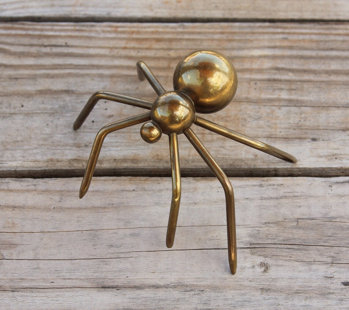 Brass Spider Vintage Brass Figurine Metal Figurines Etsy
