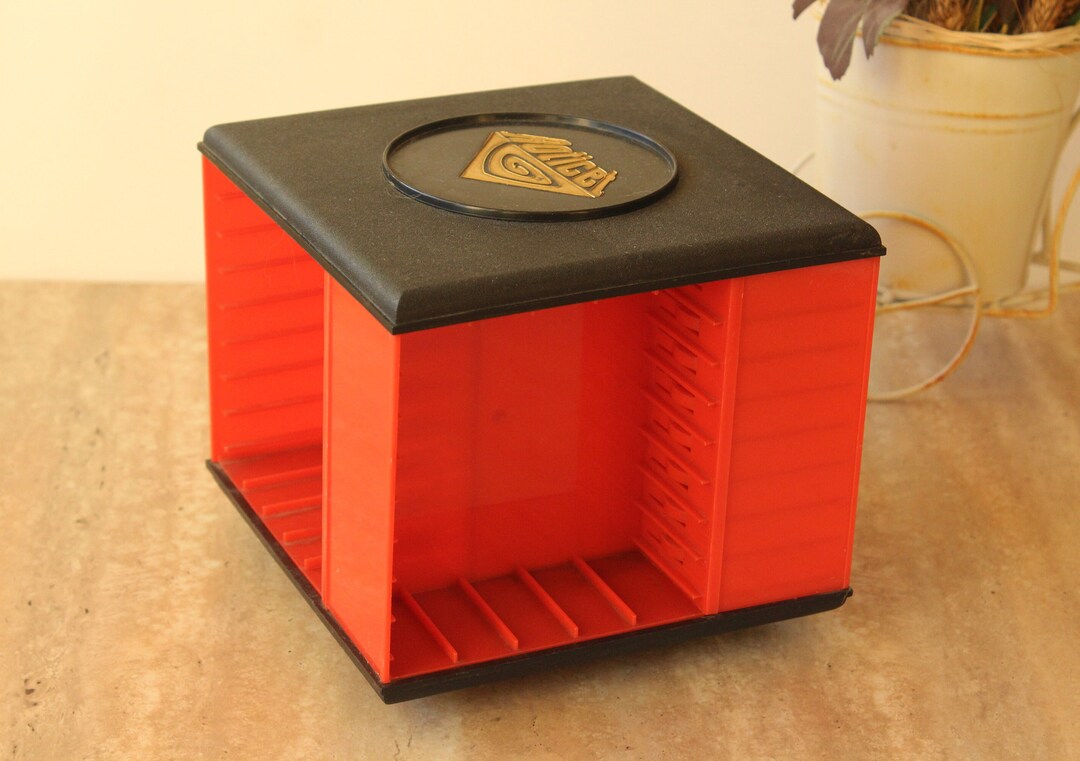 Vintage Plastic Audio Cassette Organizer, Retro Swivel Cassette Holder ...