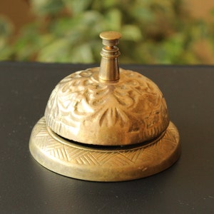 Vintage Bell, Brass Service Bell, Vintage Hotel Bell, Reception Bell ...