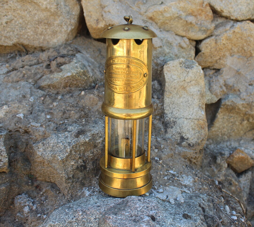 Vintage Lamp, Mining Lamp, Brass Miners Lamp, Solid Brass Safety Lamp ...