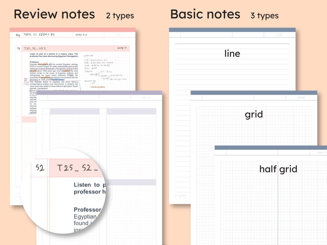 Language Study Journal notebook / English Korean Japanese | Etsy