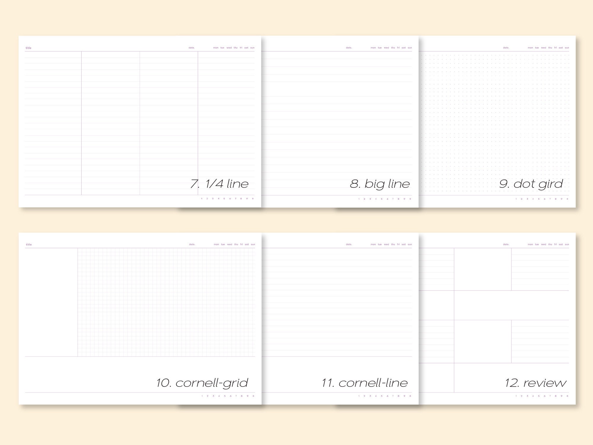 Simple Notebook SET Width Height / English Korean - Etsy