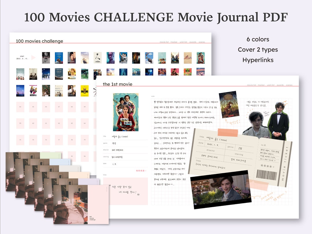 100 Movies Challenge MOVIE JOURNAL PDF / iPad Goodnotes Tablet Digital ...