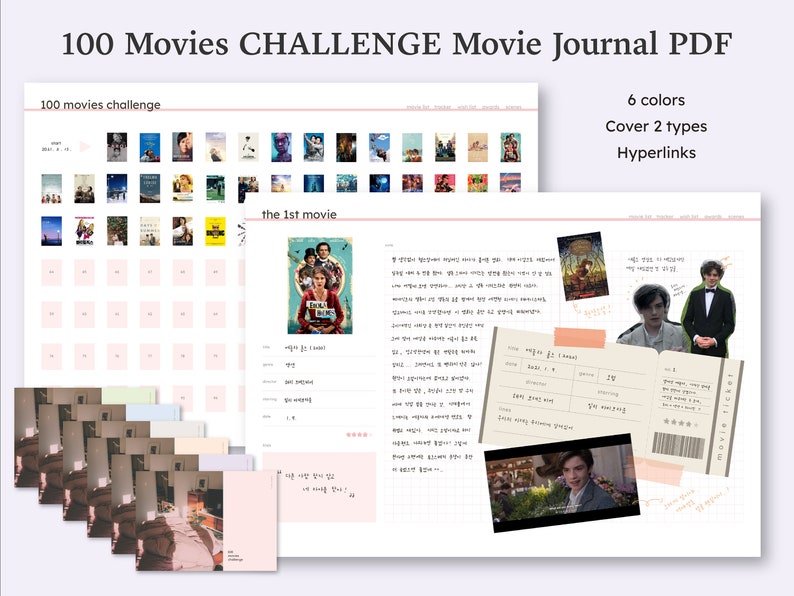 100 Movies Challenge MOVIE JOURNAL PDF / iPad Goodnotes Tablet Digital ...