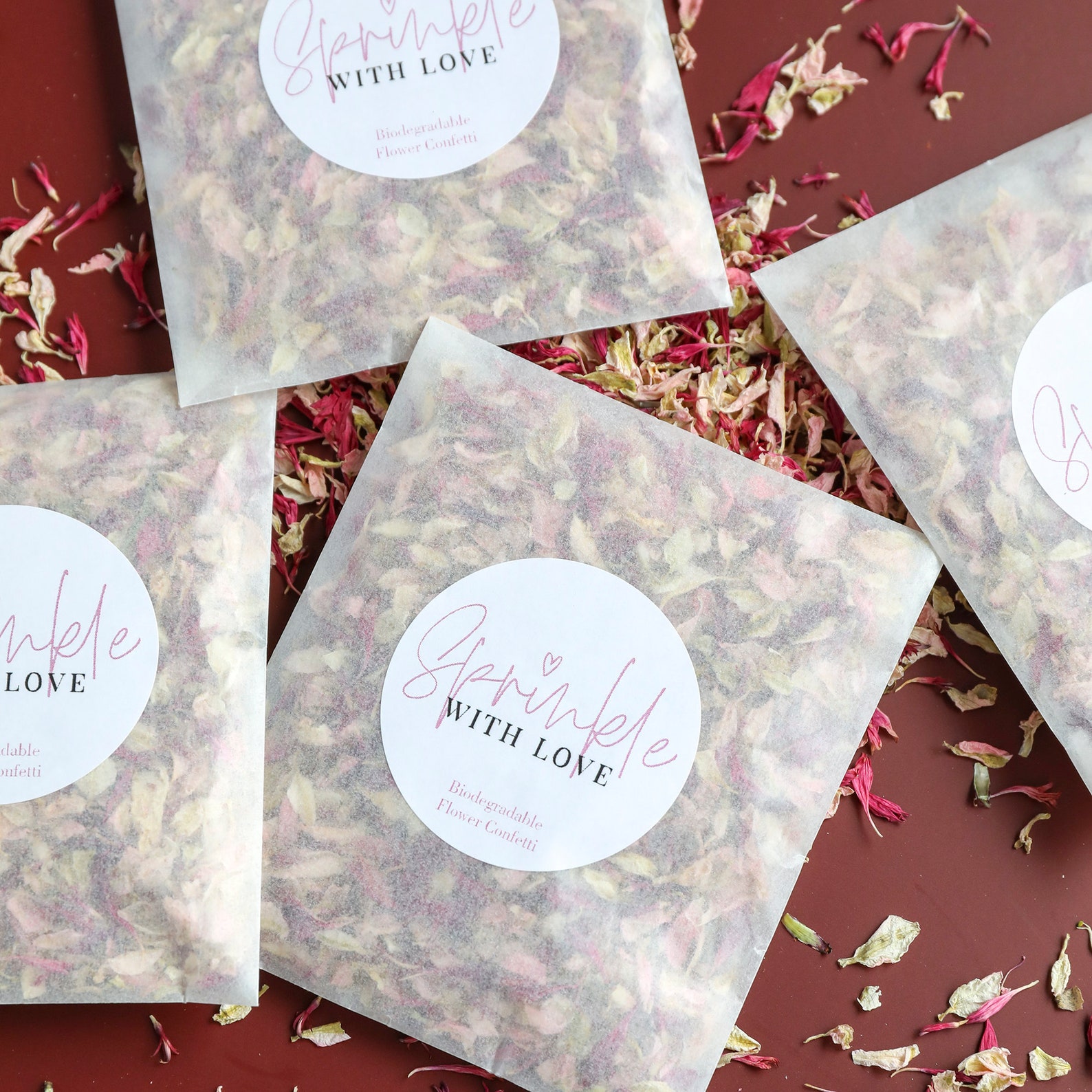 Sprinkle With Love Biodegradable Confetti Packets Mini Natural Eco ...