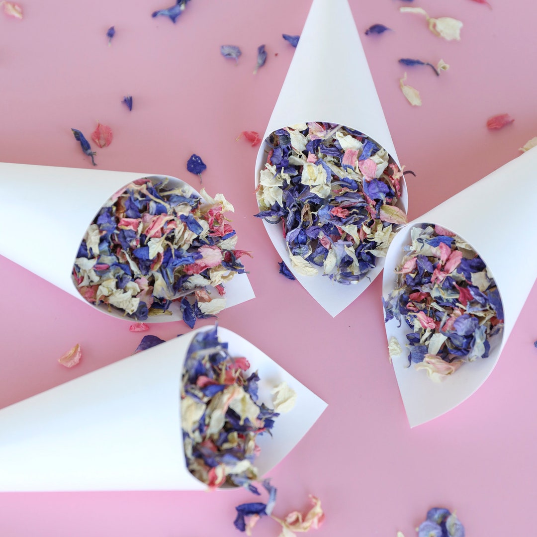 White Confetti Cones & Biodegradable Confetti | 10 White Wedding ...