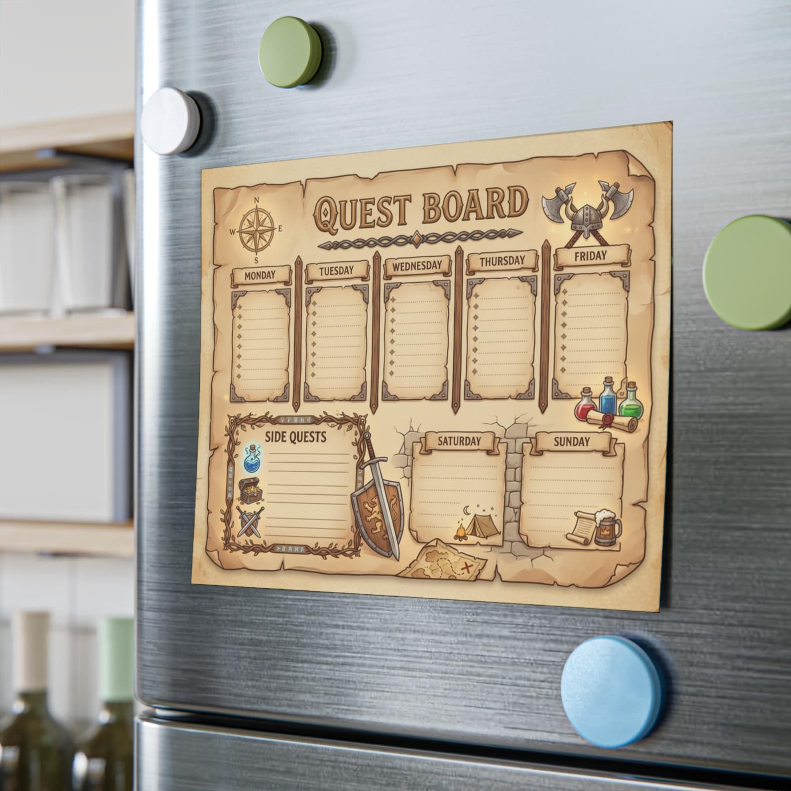 RPG Quest Board Weekly Planner - Fantasy D&D Style To-do List ...