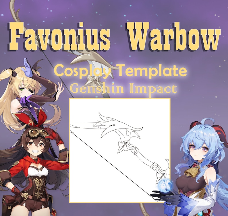 Favonius Warbow - Genshin Impact Cosplay Template - Etsy