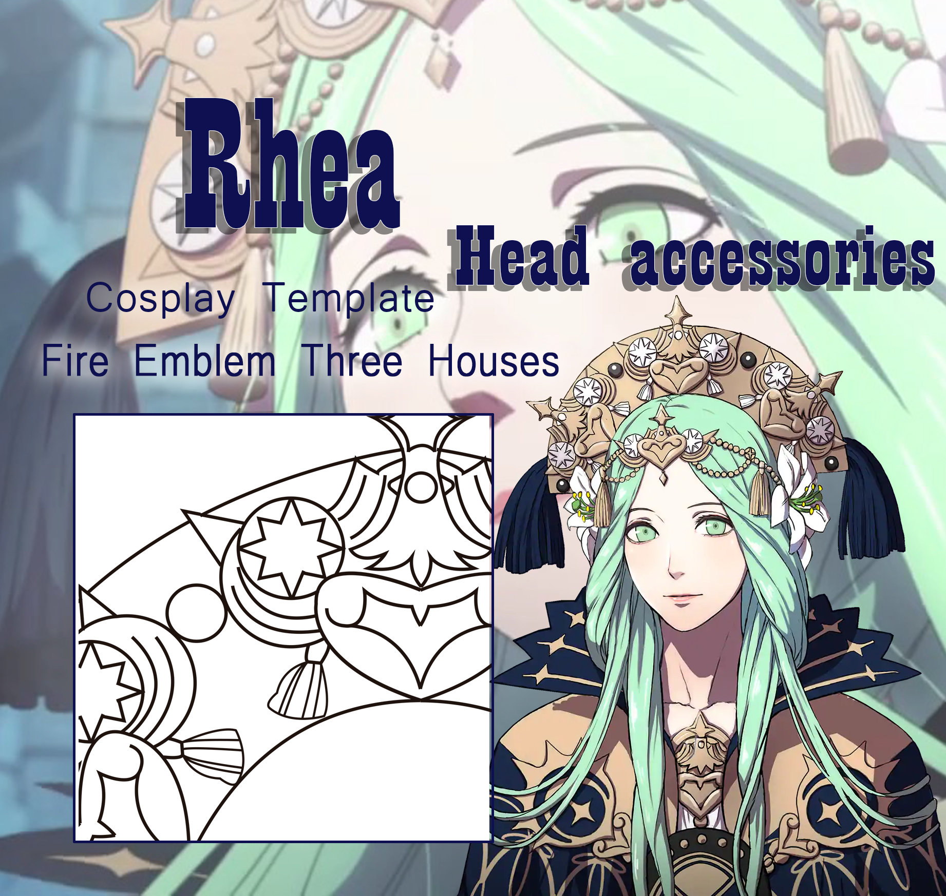 Rhea Head Accessories Template Fire Emblem Three Houses - Etsy UK