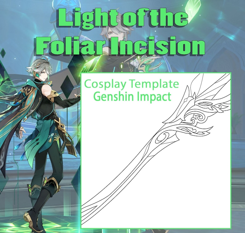 Light of the Foliar Incision Genshin Impact Cosplay Template - Etsy