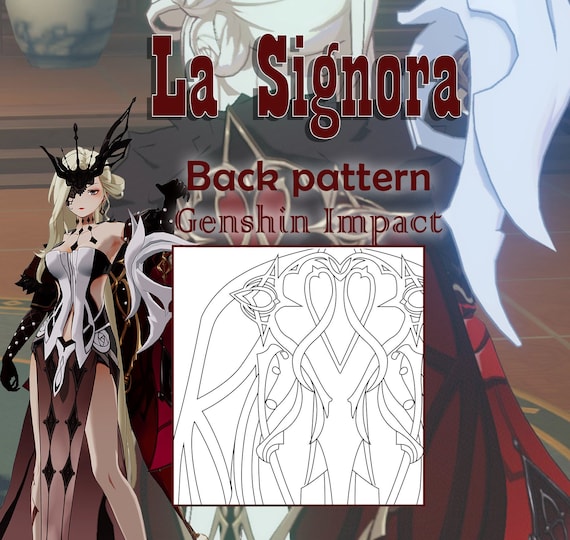 La Signora Back of the Cape Genshin Impact Cosplay - Etsy