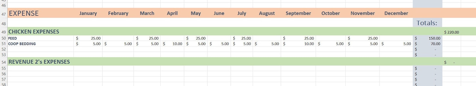 Simple Farm Income/expense Tracker - Excel Spreadsheet File - Etsy