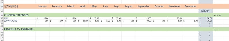Simple Farm Income/expense Tracker - Excel Spreadsheet File - Etsy