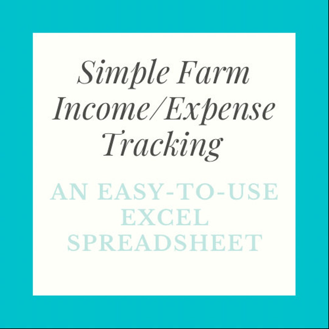 Simple Farm Income/expense Tracker - Excel Spreadsheet File - Etsy
