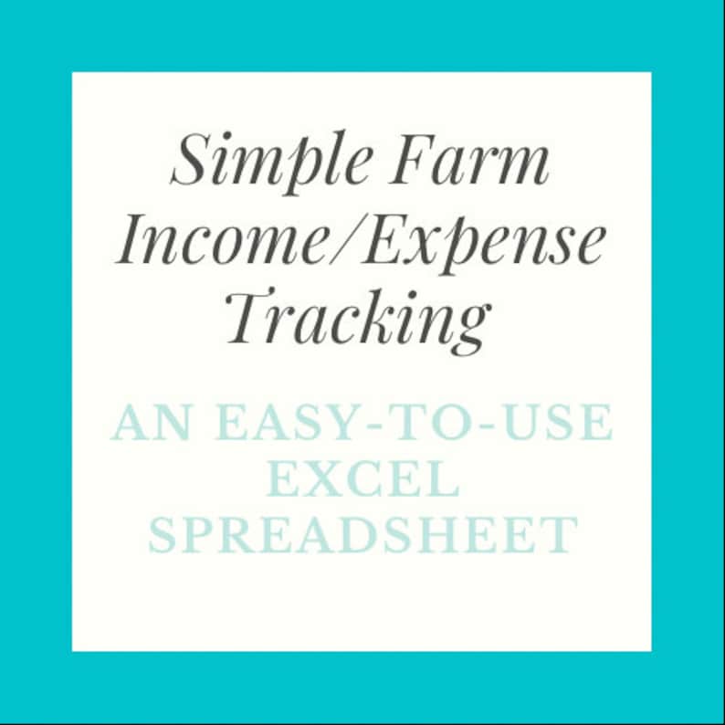 Simple Farm Income/expense Tracker - Excel Spreadsheet File - Etsy