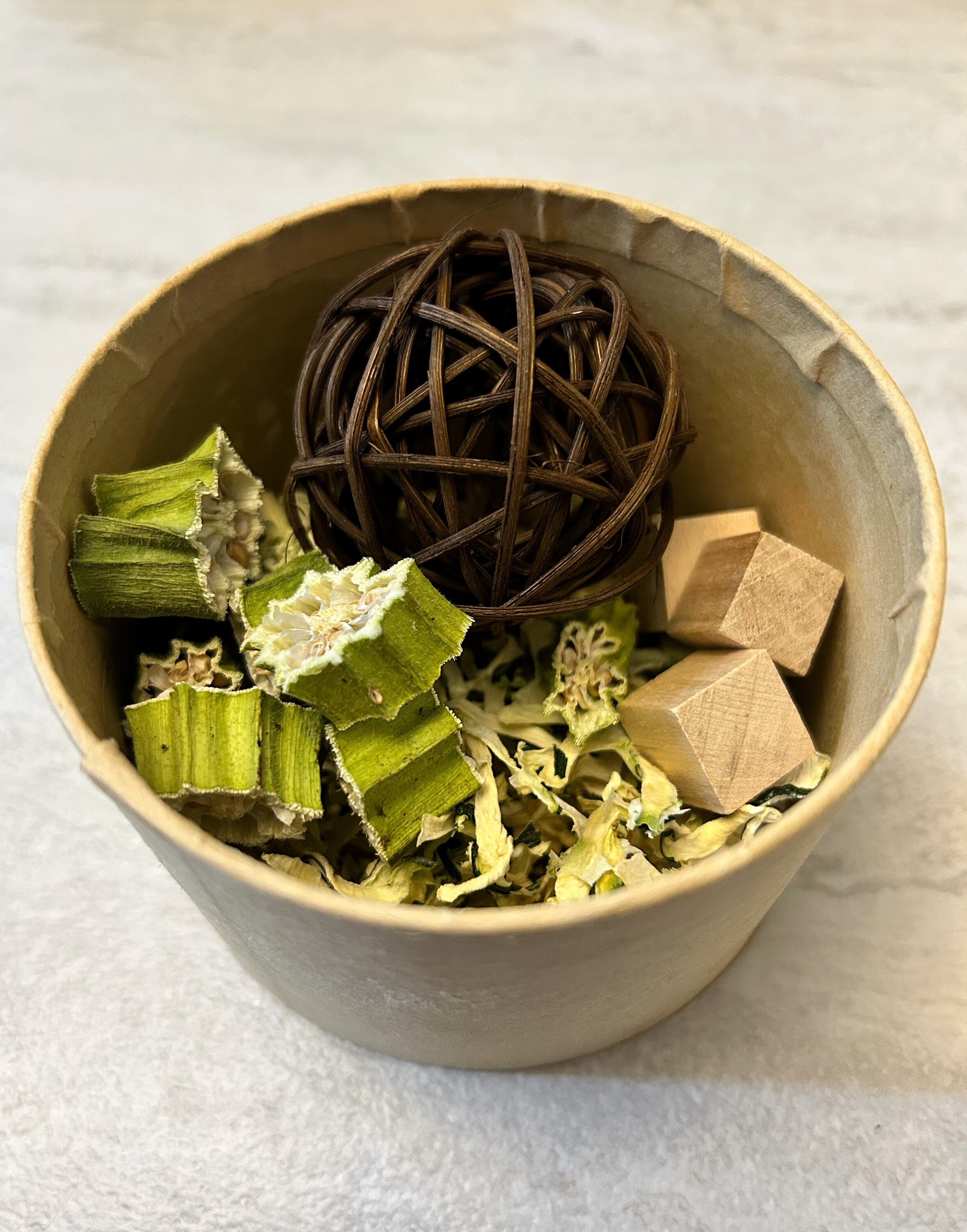 Chewable Rabbit Treat Forage Box Shredded Zucchini, Okra, and Toys - Etsy