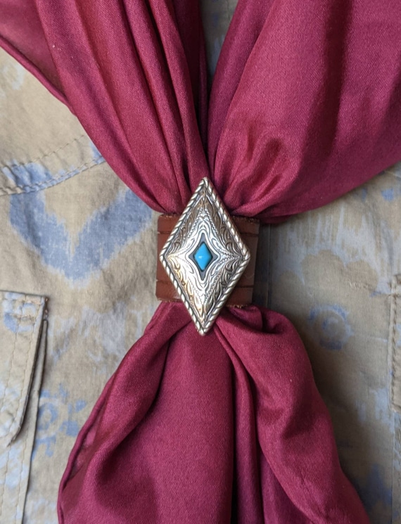 Prairie Dust Concho Wild Rag Slide/Genuine Leather/Western | Etsy