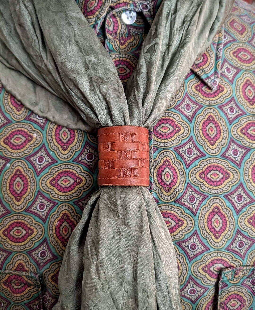 Custom Leather Bandana/wild Rag Slide - Etsy