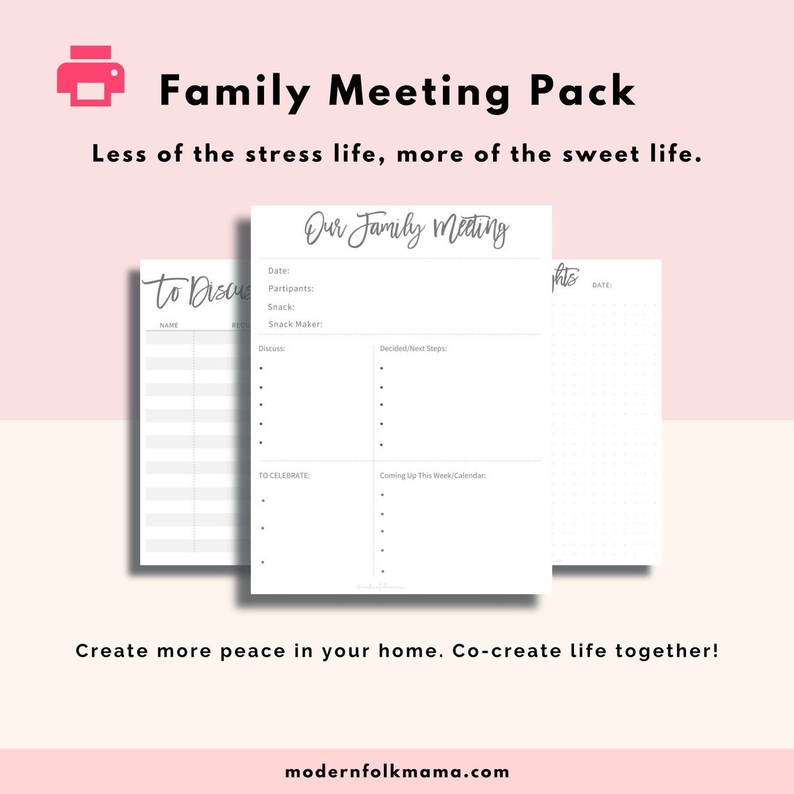 Family Meeting Printable Family Counsel Guide Create a Fun - Etsy