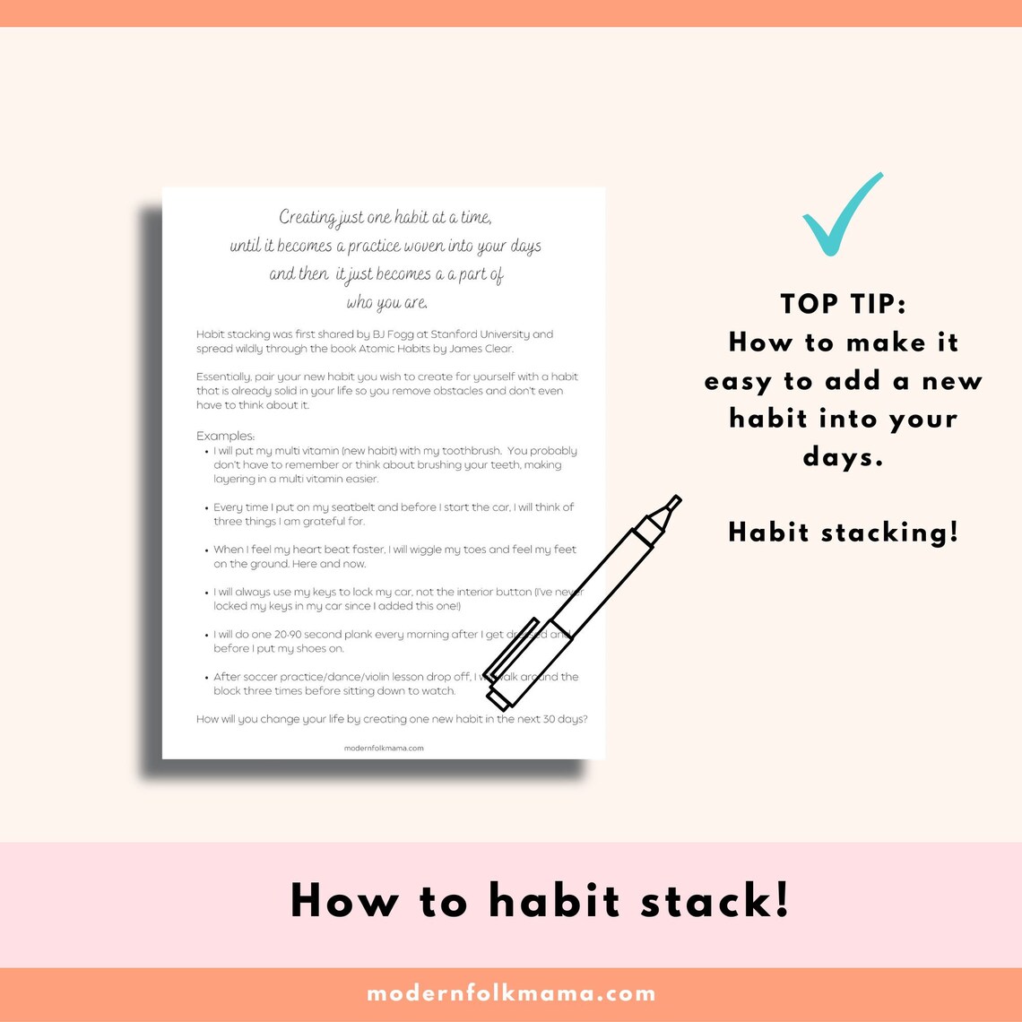 Habit Tracker Printable Atomic Habits 30 Day Challenge - Etsy